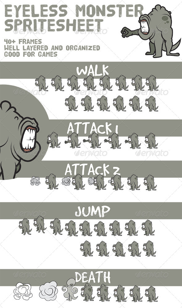 Walk Sprite Sheet Graphics, Designs & Templates