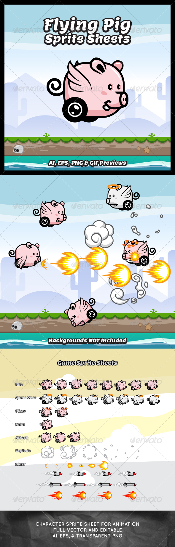 Pigs Game Assets | GraphicRiver