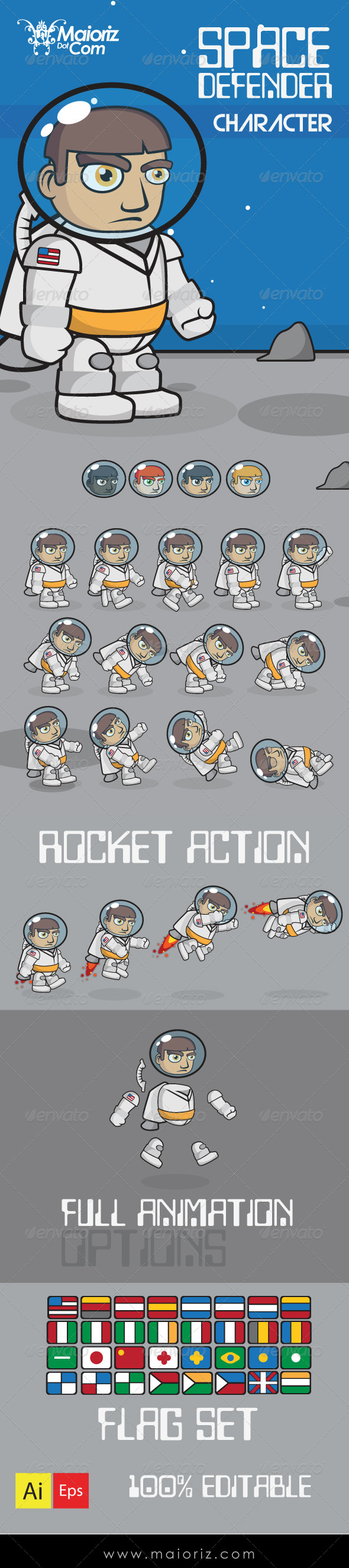 Astronaut Sprite Sheet Graphics, Designs & Templates