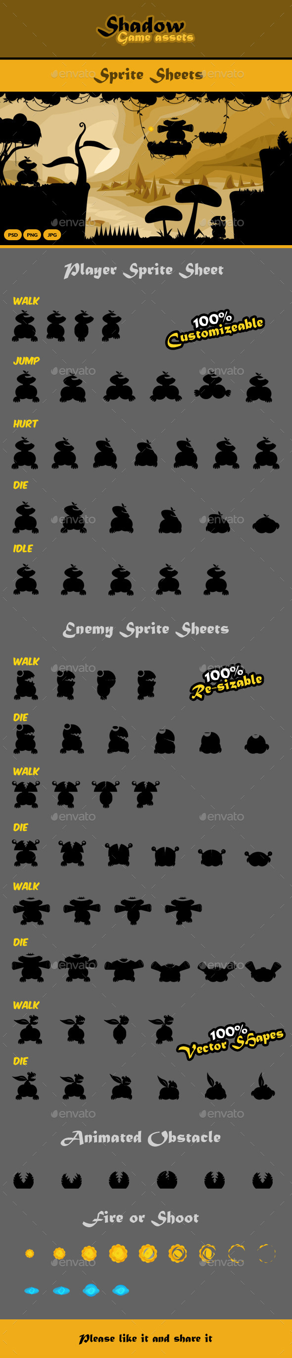 Obstacle Game Sprites & Sheet Templates from GraphicRiver