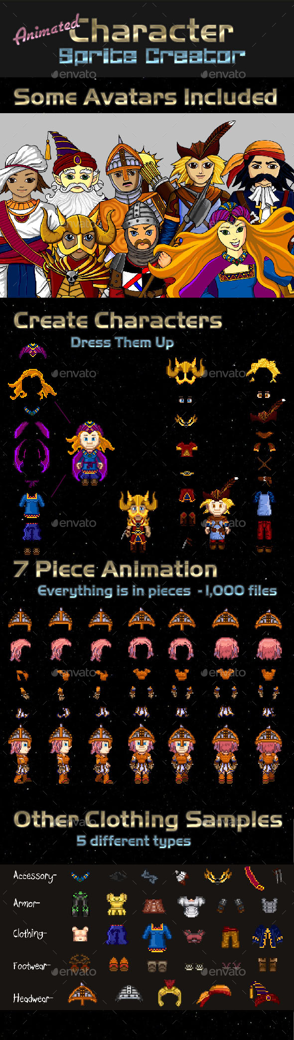 Pixel Characters Game Assets from GraphicRiver