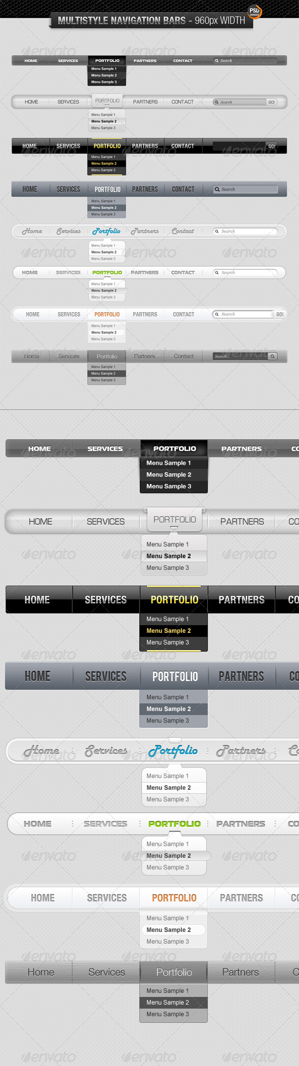 Navigation Bar Templates from GraphicRiver