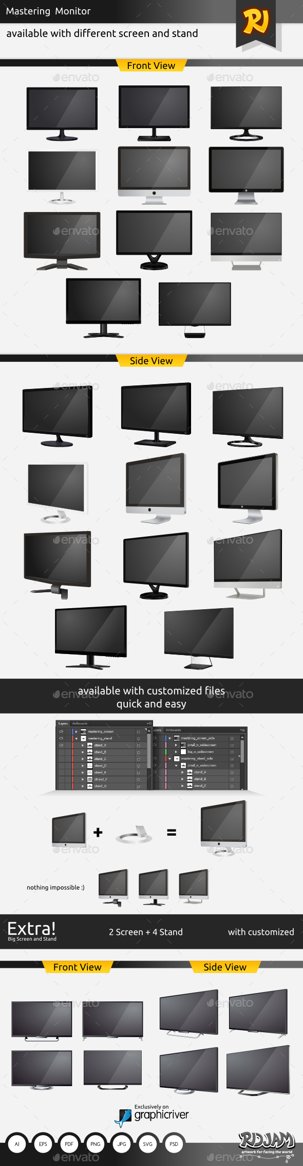 Monitor Graphics, Designs & Templates | GraphicRiver