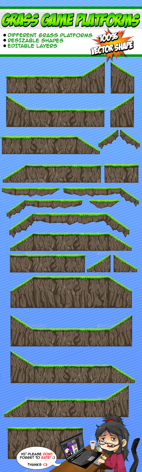 Grass 2D Game Assets from GraphicRiver