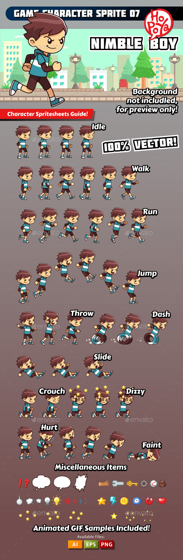 Game Sprites & Sheet Templates from GraphicRiver