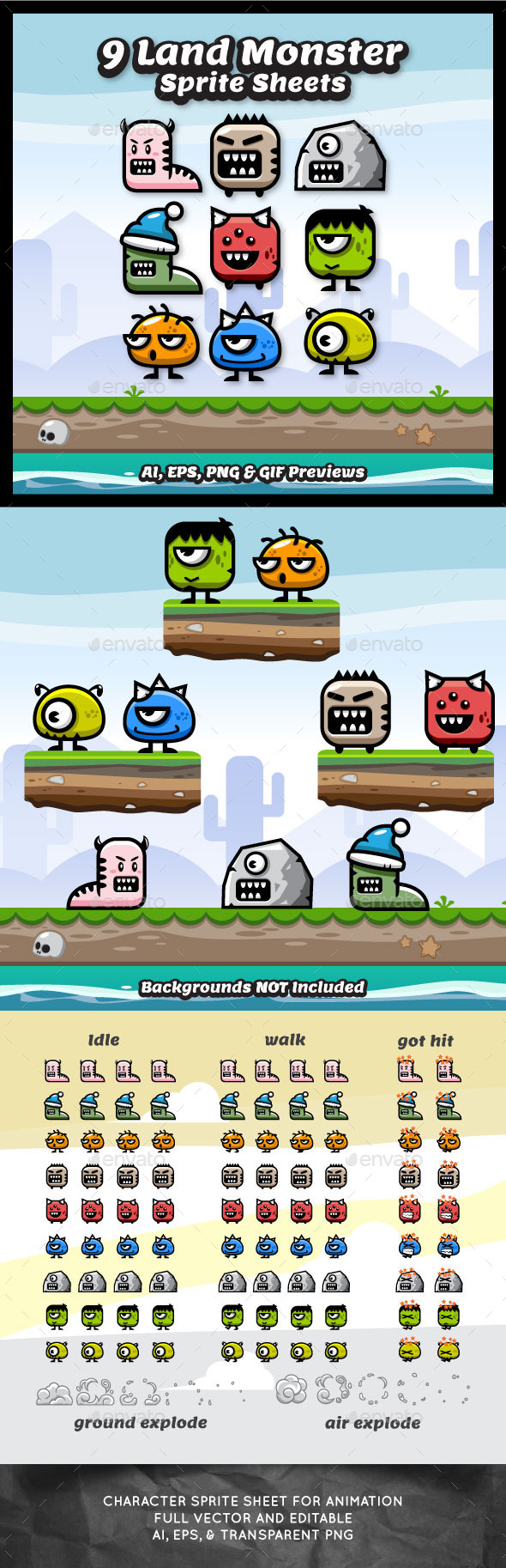 Enemies Sprite Game Assets from GraphicRiver