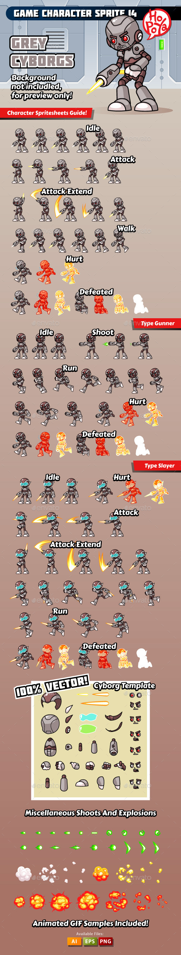 Game Sprites & Sheet Templates from GraphicRiver