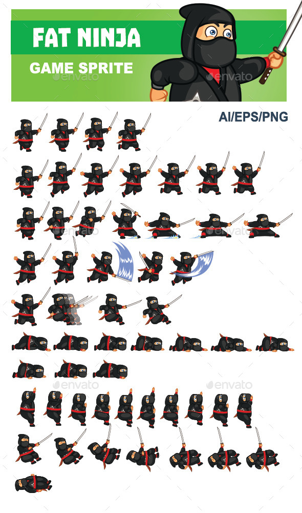 Assassin Game Sprites & Sheet Templates from GraphicRiver