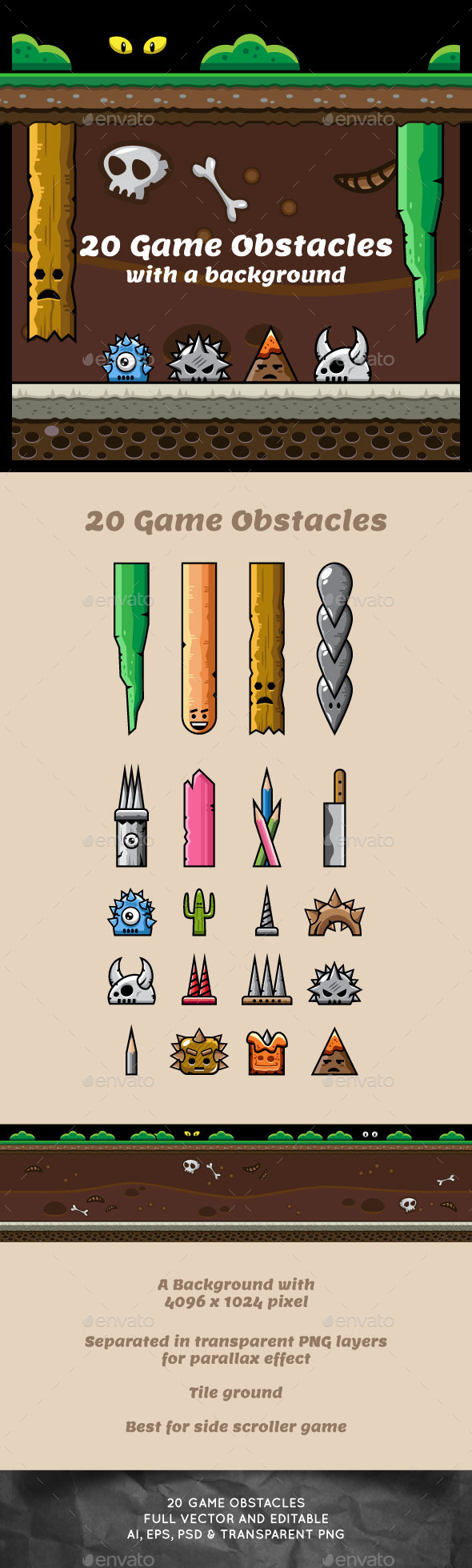 Obstacle 2D Game Assets from GraphicRiver