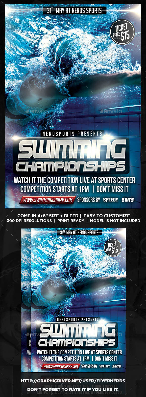 Swimming Flyer Graphics, Designs & Templates from GraphicRiver