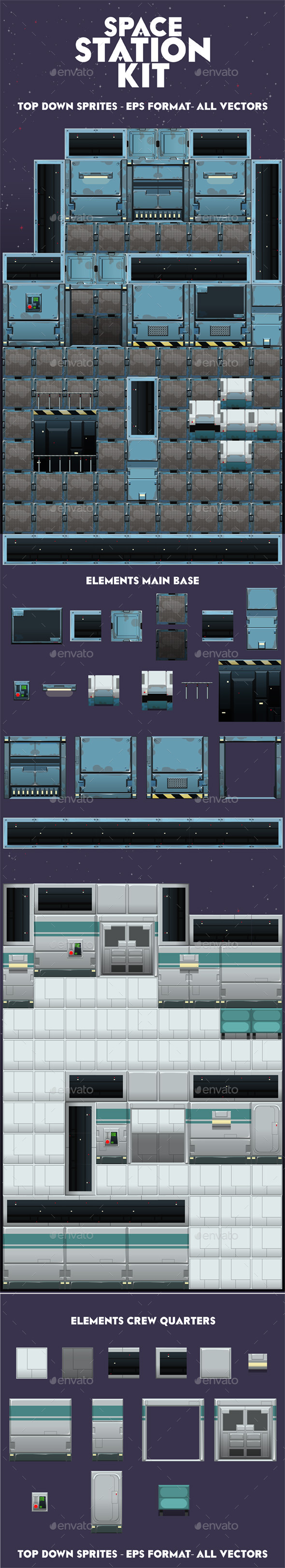 Top-down 2D Game Sprites & Sheet Templates from GraphicRiver