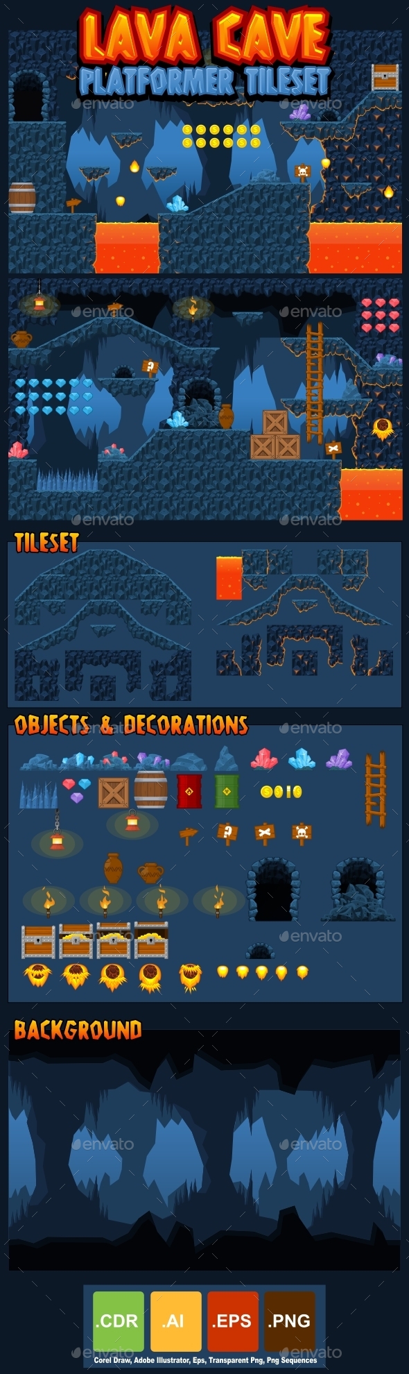 Cave 2D Game Assets from GraphicRiver