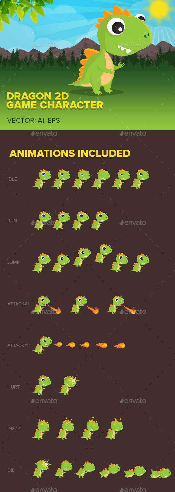 Dragons 2D Game Assets from GraphicRiver