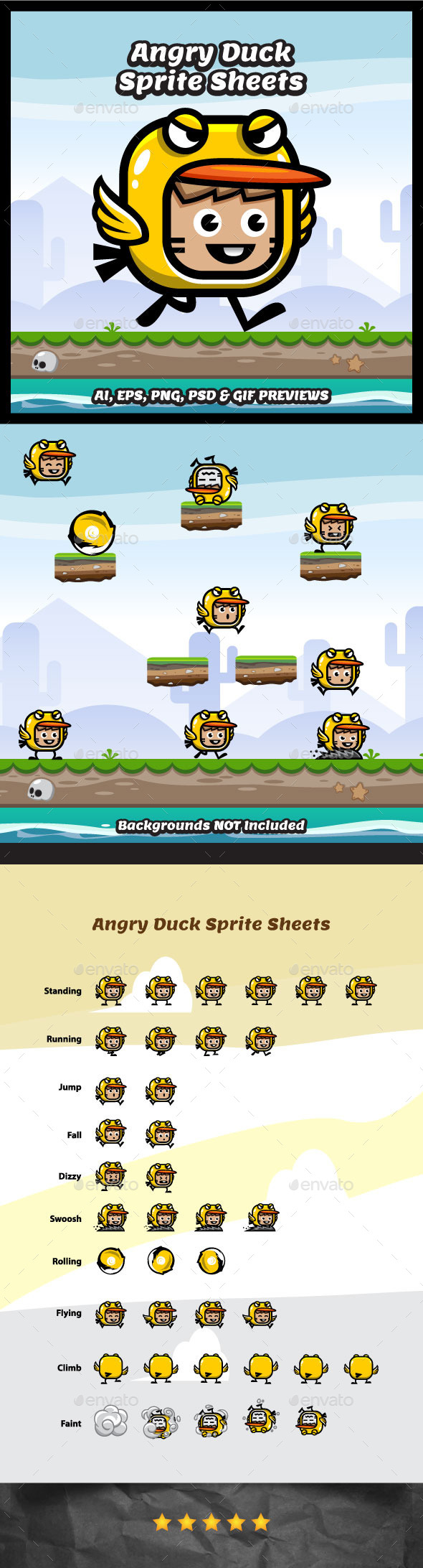 Duck Game Sprites & Sheet Templates | GraphicRiver