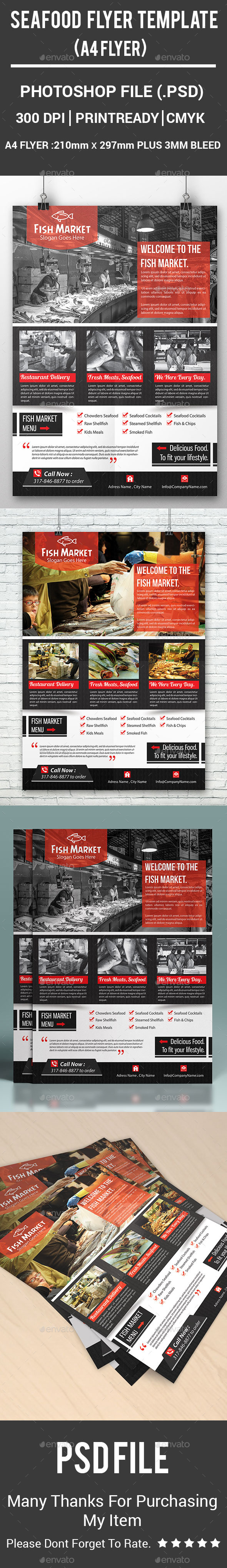 Seafood Flyer Graphics, Designs & Templates from GraphicRiver