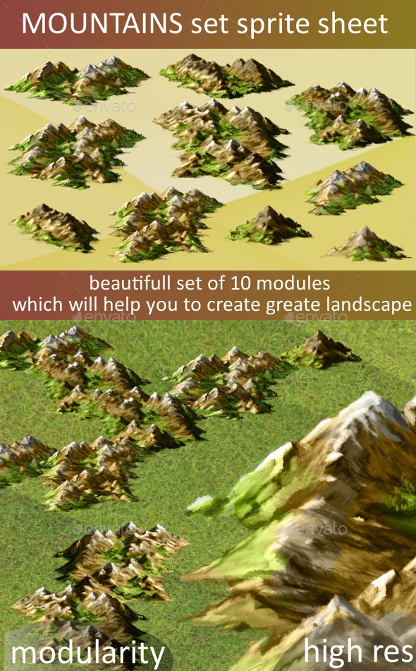Mountains Game Assets | GraphicRiver