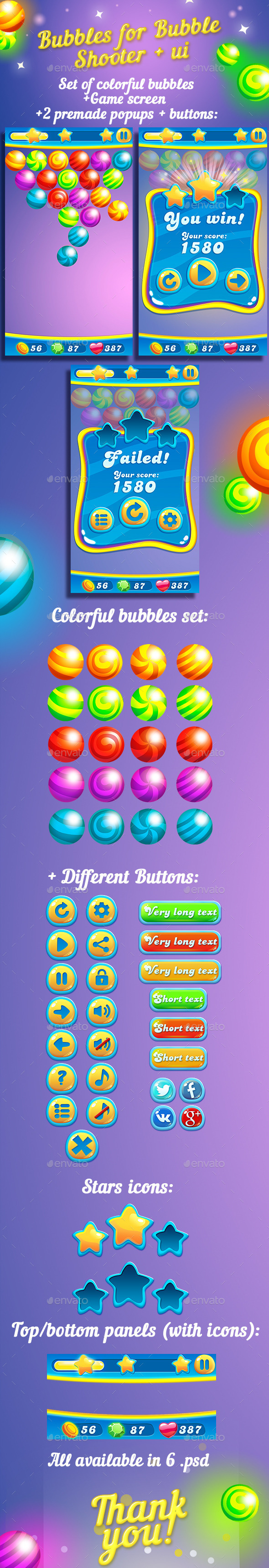 Candy Crush Game Assets from GraphicRiver