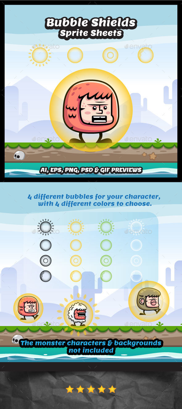 Shield Game Sprites & Sheet Templates | GraphicRiver