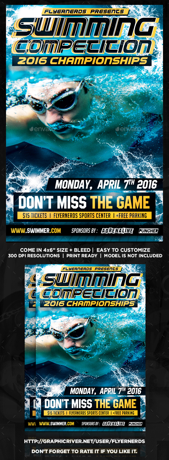 Swimming Flyer Graphics, Designs & Templates from GraphicRiver