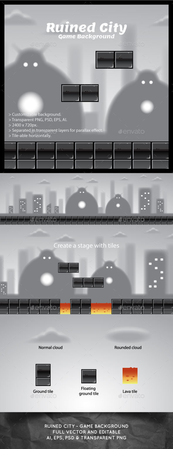 Cities 2D Game Assets from GraphicRiver