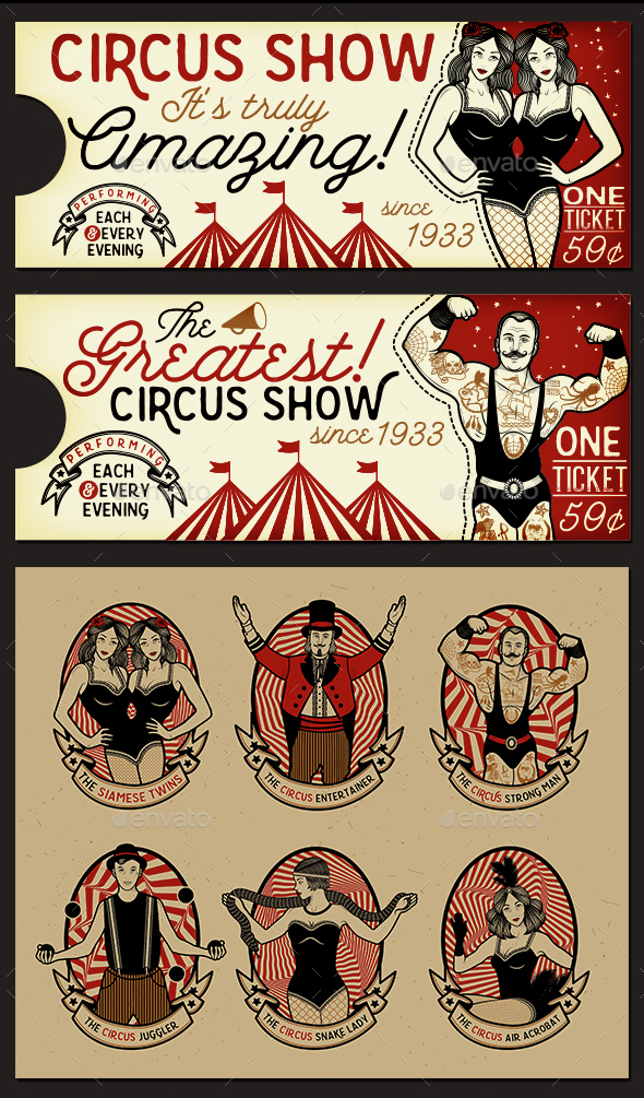 Circus Graphics, Designs & Templates from GraphicRiver