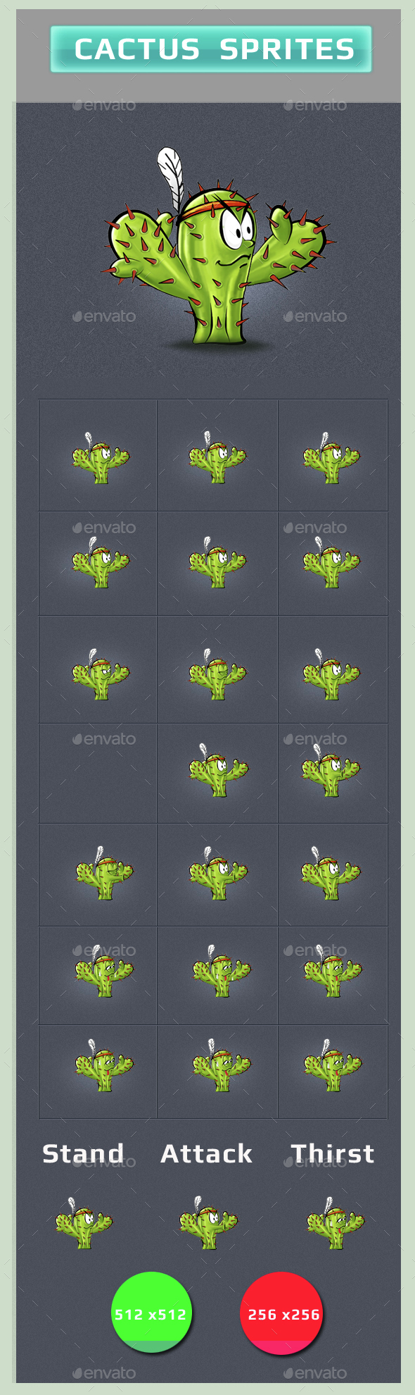 Game Sprites & Sheet Templates from GraphicRiver