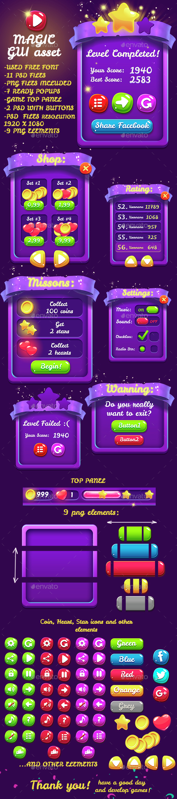 Candy Crush Game Assets from GraphicRiver