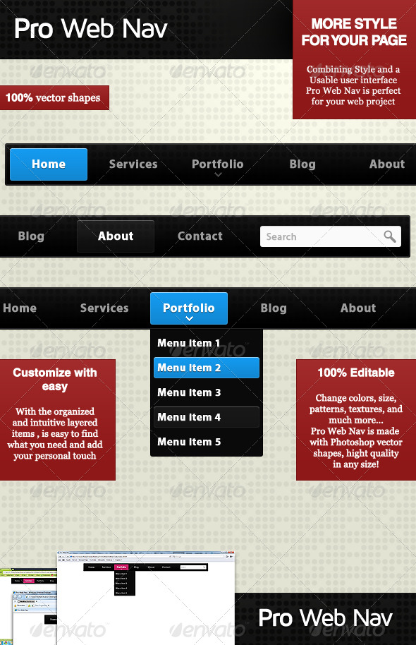 Navigation Bar Templates from GraphicRiver