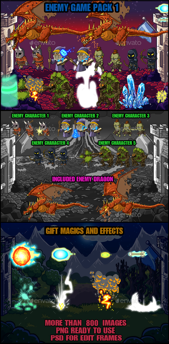 Enemy 2D Game Assets from GraphicRiver