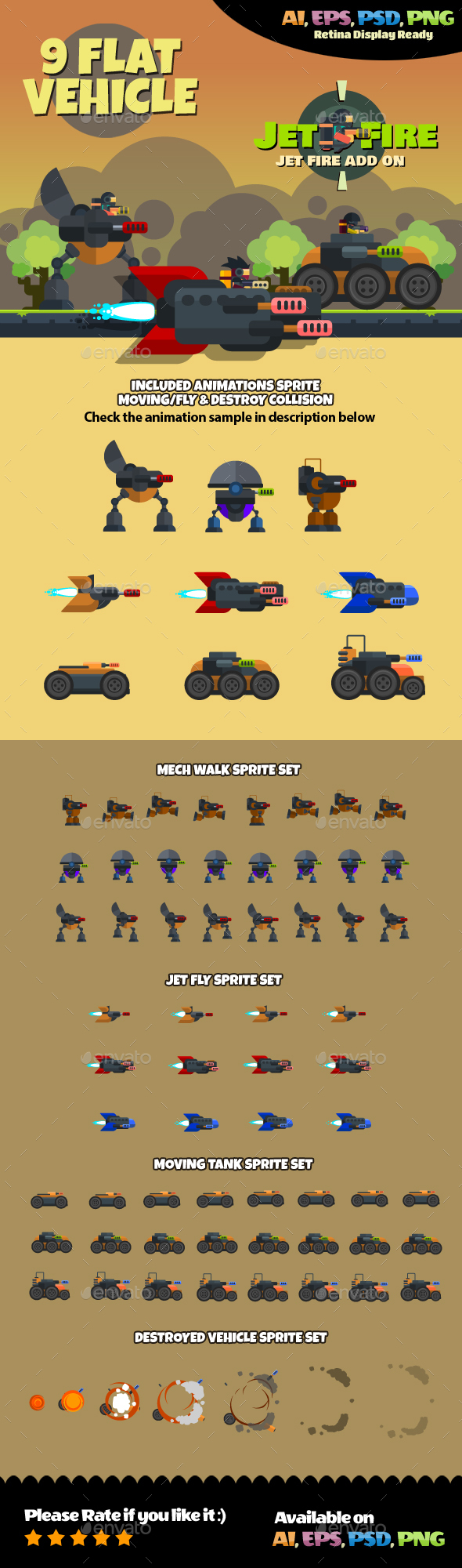 Game Sprites & Sheet Templates from GraphicRiver