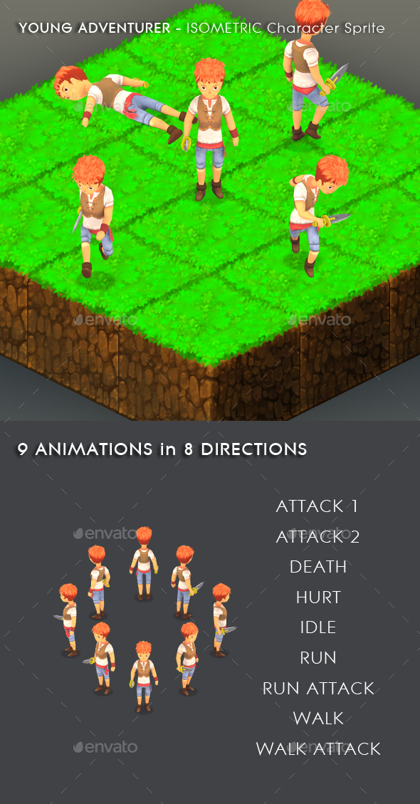 Isometric Game Sprites & Sheet Templates from GraphicRiver
