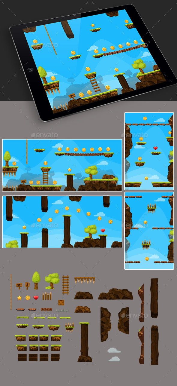 2D Platformer Game Assets from GraphicRiver