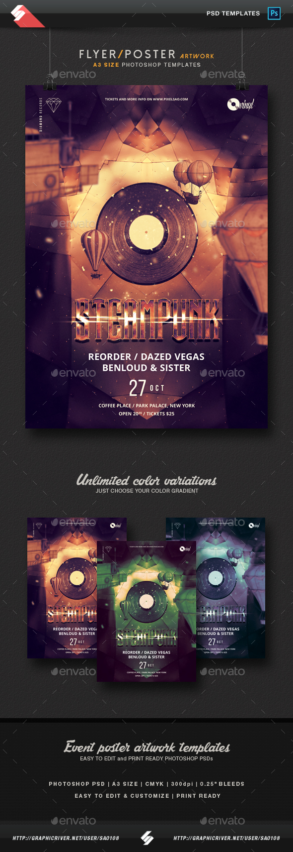 Steampunk Flyer Templates from GraphicRiver