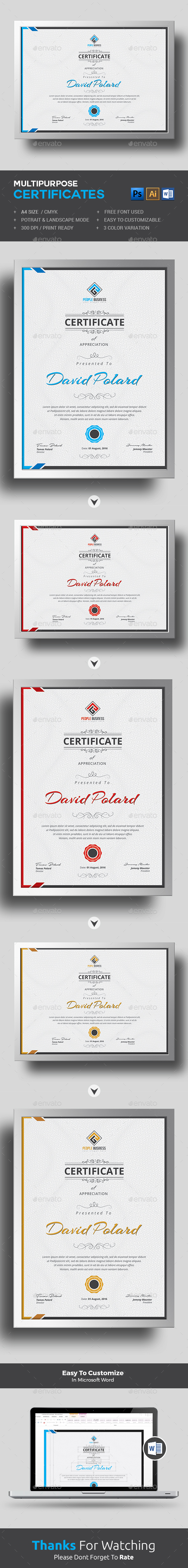 Certificate Stationery and Design Templates | GraphicRiver