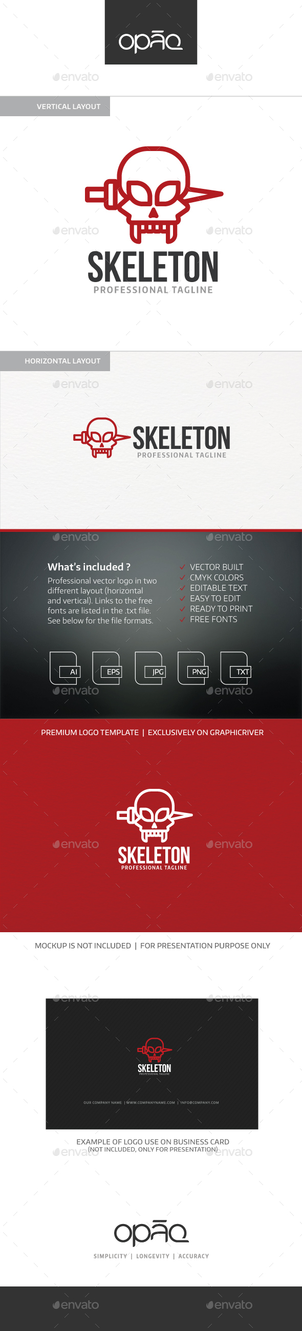 Skeleton Logo Templates | GraphicRiver