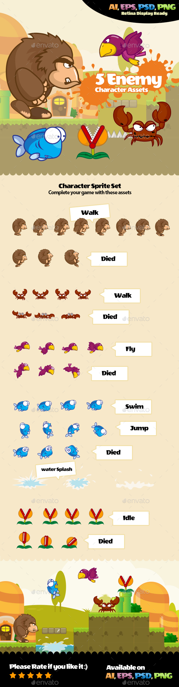 Enemy 2D Game Assets from GraphicRiver