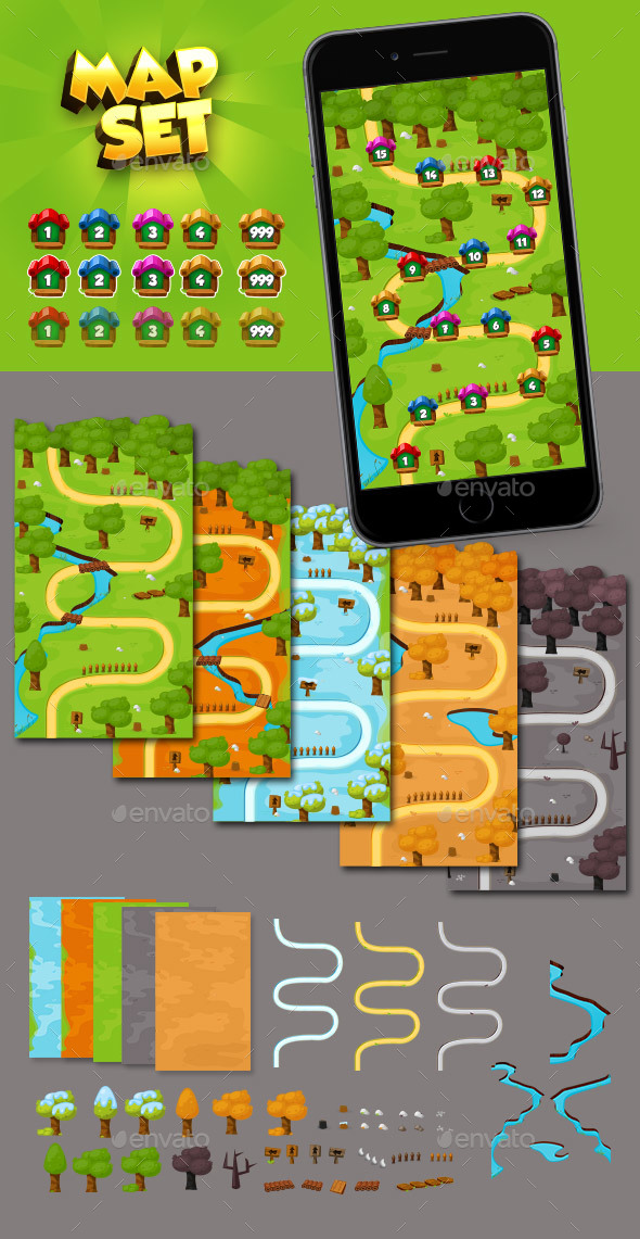 Maps 2D Game Assets from GraphicRiver