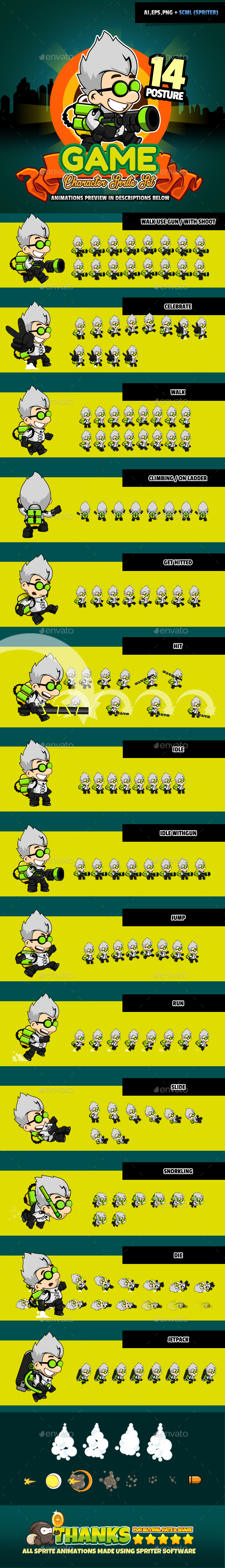 Game Sprites & Sheet Templates from GraphicRiver