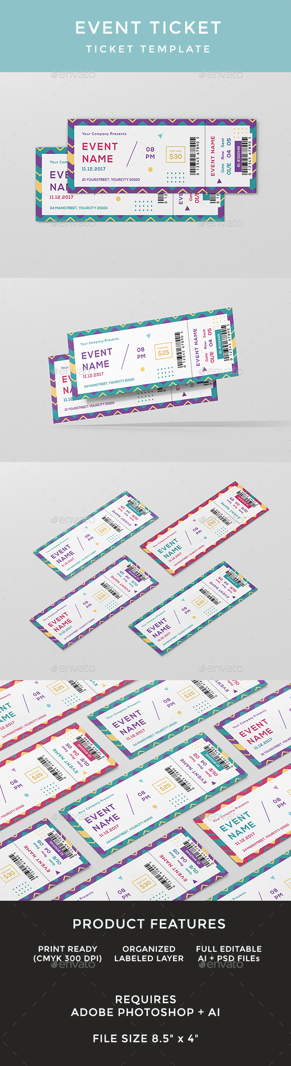 Ticket Graphics, Designs & Templates | GraphicRiver