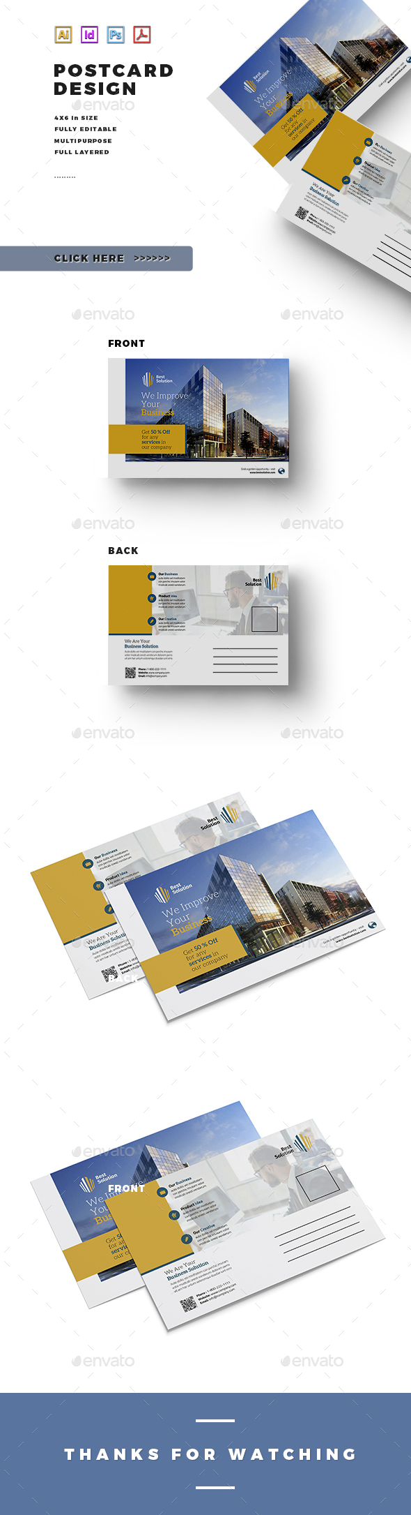 Postcard Graphics, Designs & Templates | GraphicRiver