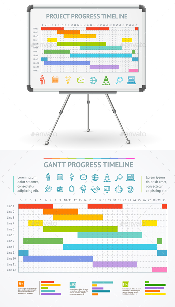 Gantt Graphics, Designs & Templates | GraphicRiver
