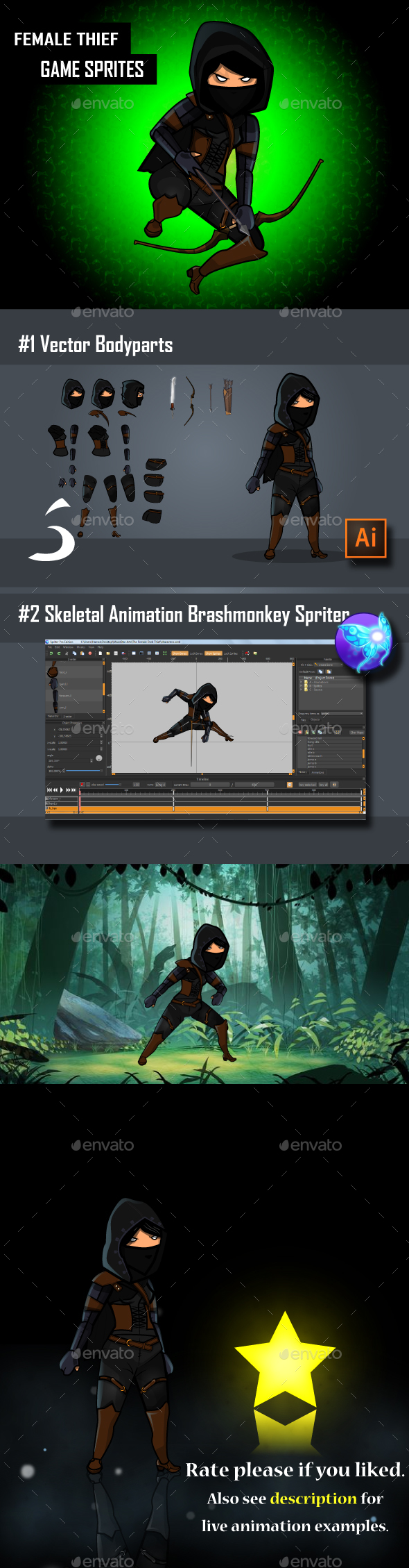 Assassin Game Sprites & Sheet Templates from GraphicRiver