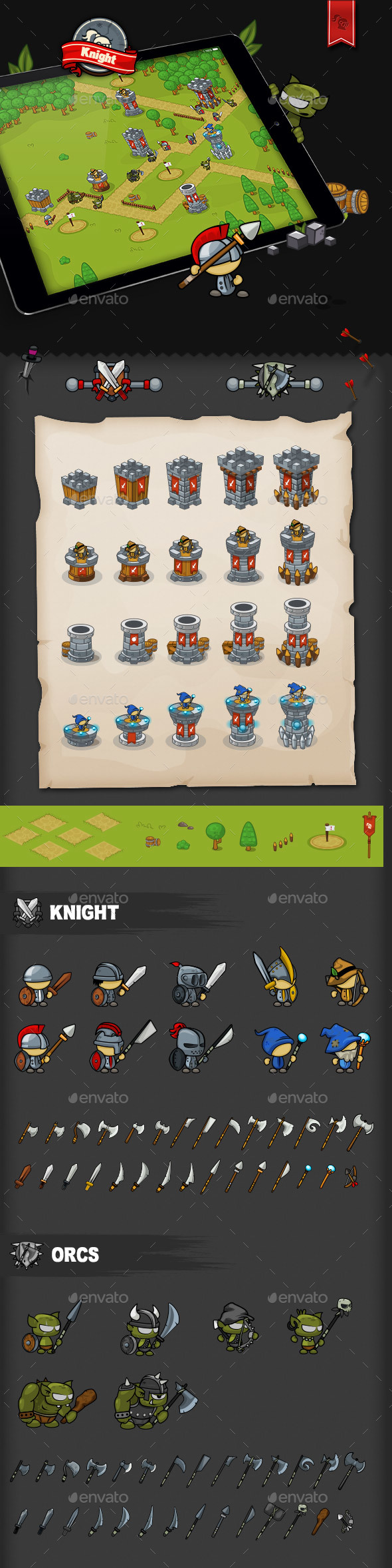 Tower 2D Game Assets from GraphicRiver