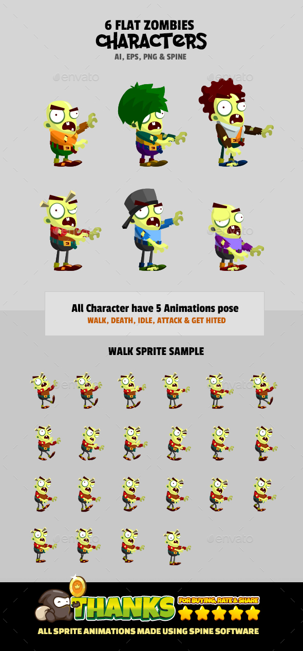 Zombie 2D Game Assets from GraphicRiver