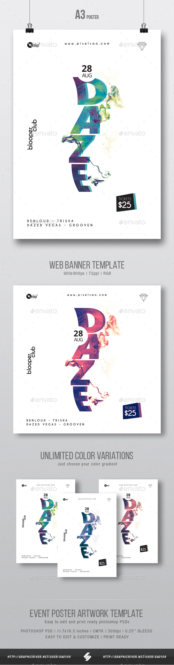 Dazed Graphics, Designs & Templates | GraphicRiver