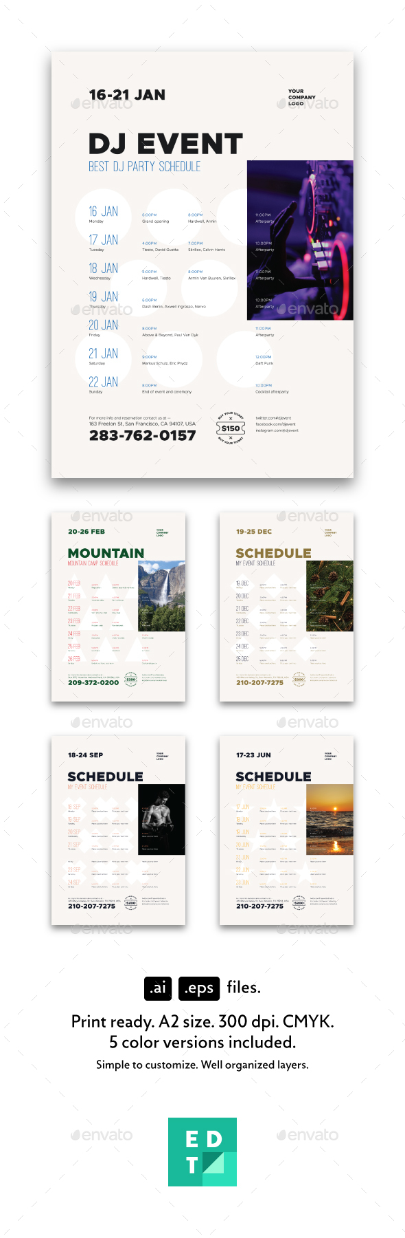 Schedule Graphics, Designs & Templates | GraphicRiver