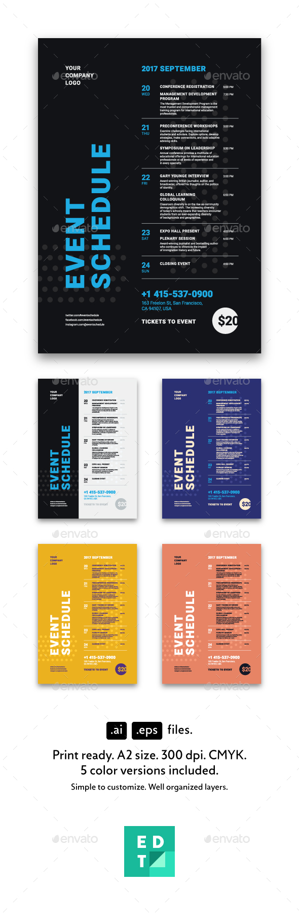 Schedule Graphics, Designs & Templates | GraphicRiver