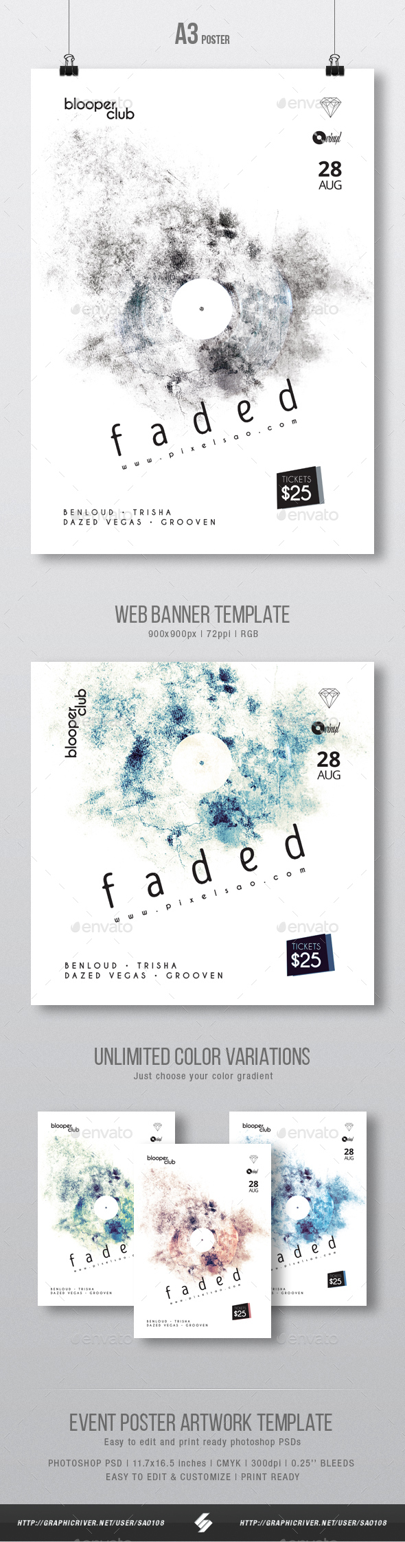 Faded Flyer Templates from GraphicRiver