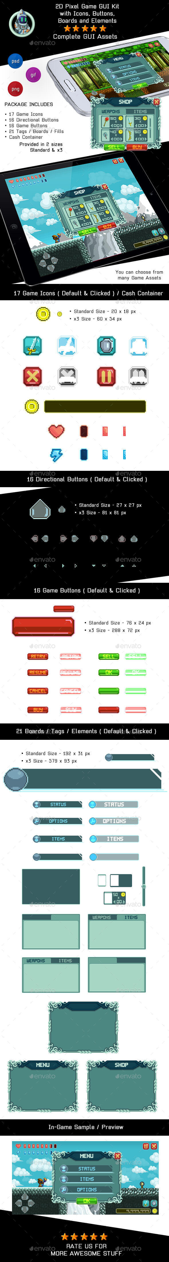 Pixel Gui Game Assets from GraphicRiver