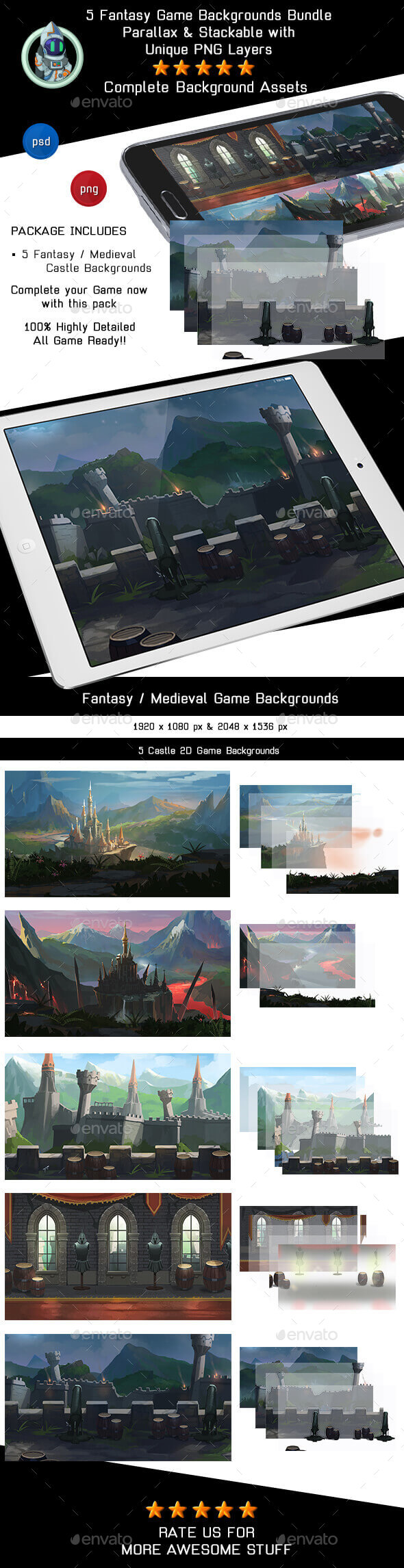 Castle 2D Game Assets from GraphicRiver